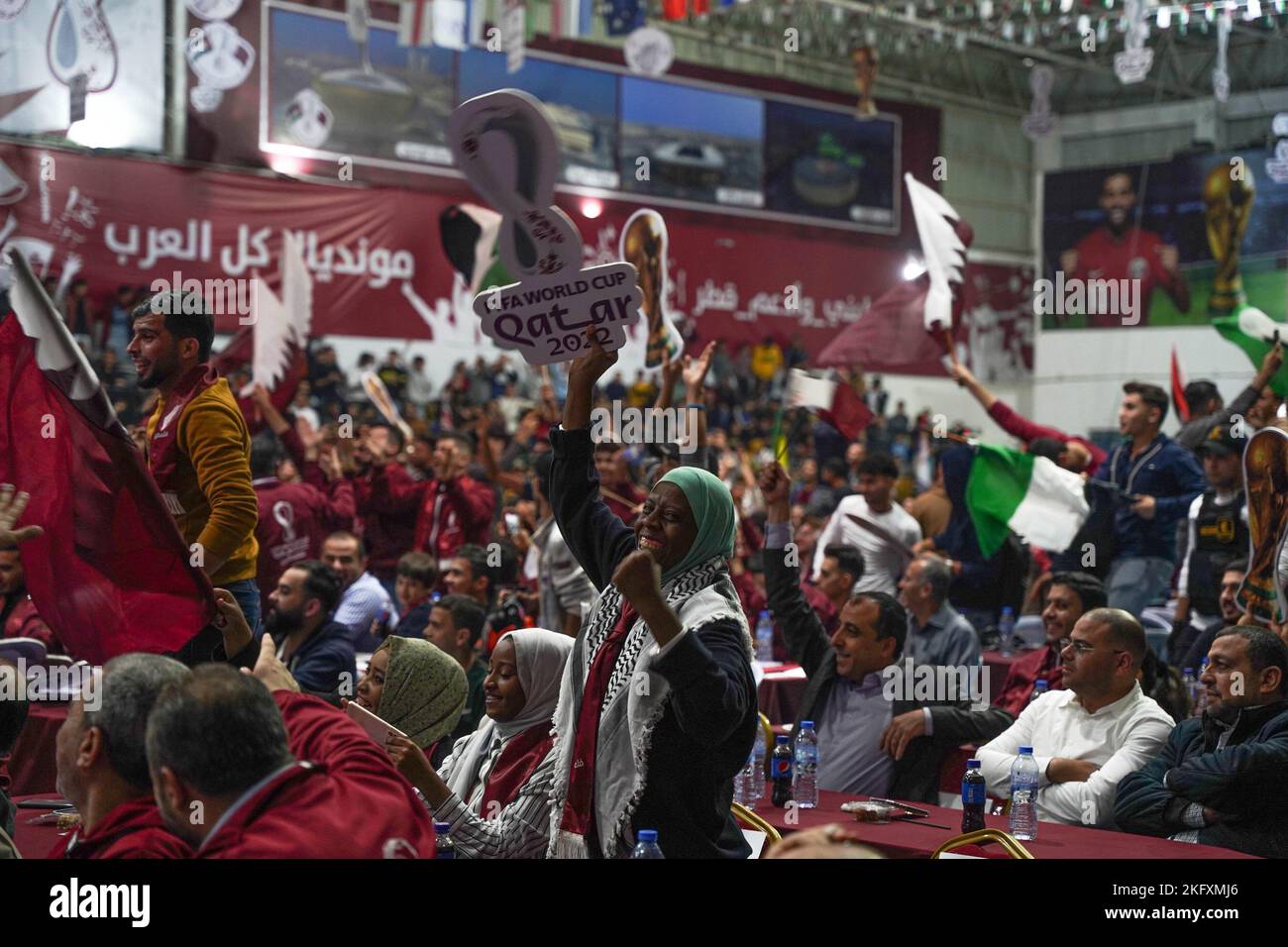 Gaza, Palestine. 20th Nov, 2022. The opening ceremony of the World Cup ...