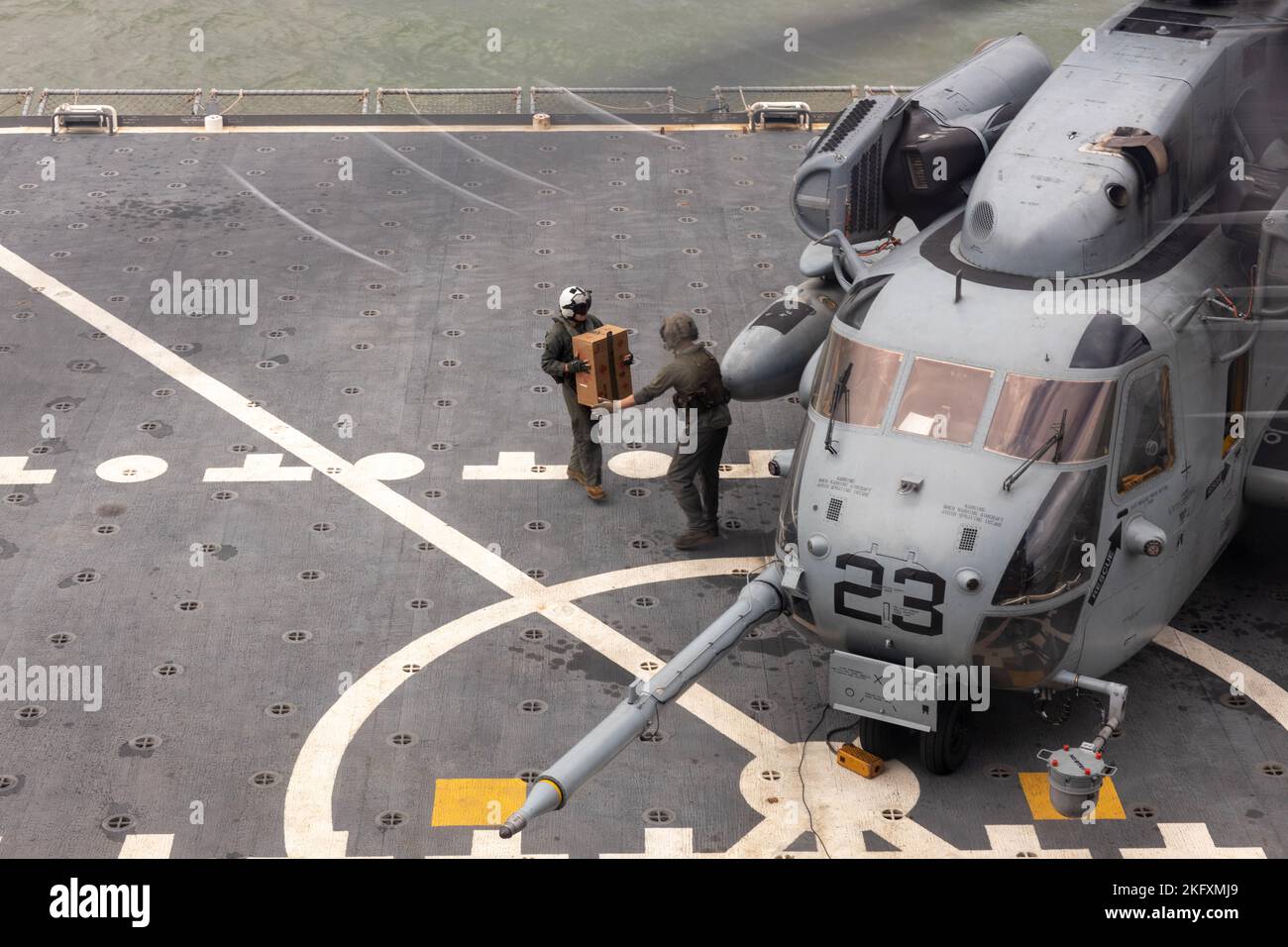 Marines with Marine Heavy Helicopter Squadron 361, Marine Aircraft Group 16, 3rd Marine Aircraft ...