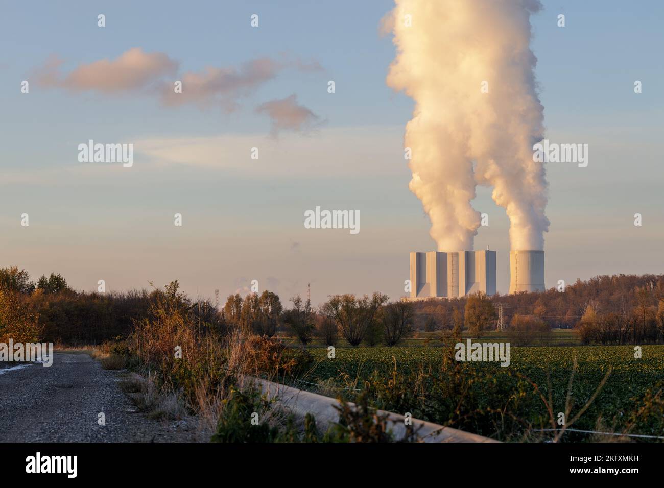 The lignite-fired power plant of Lippendorf near Leipzig on the edge of ...