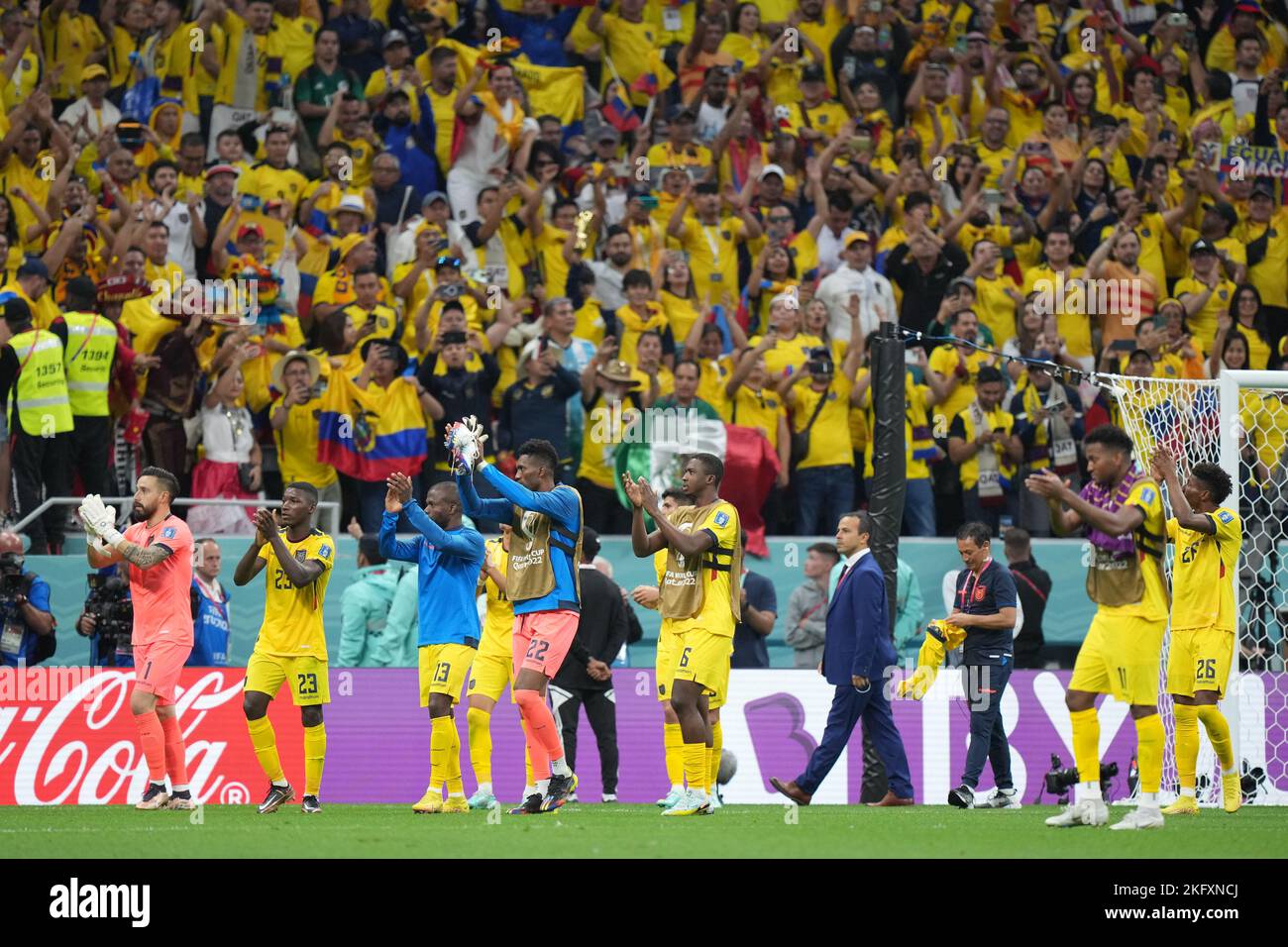Ecuador players celebrating the victory during the Qatar 2022 World Cup ...