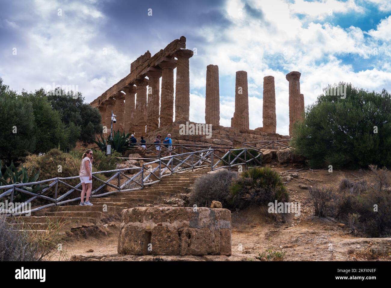 Ruins of the Temple D dedicated to the Greek god Hera, or Roman Juno ...