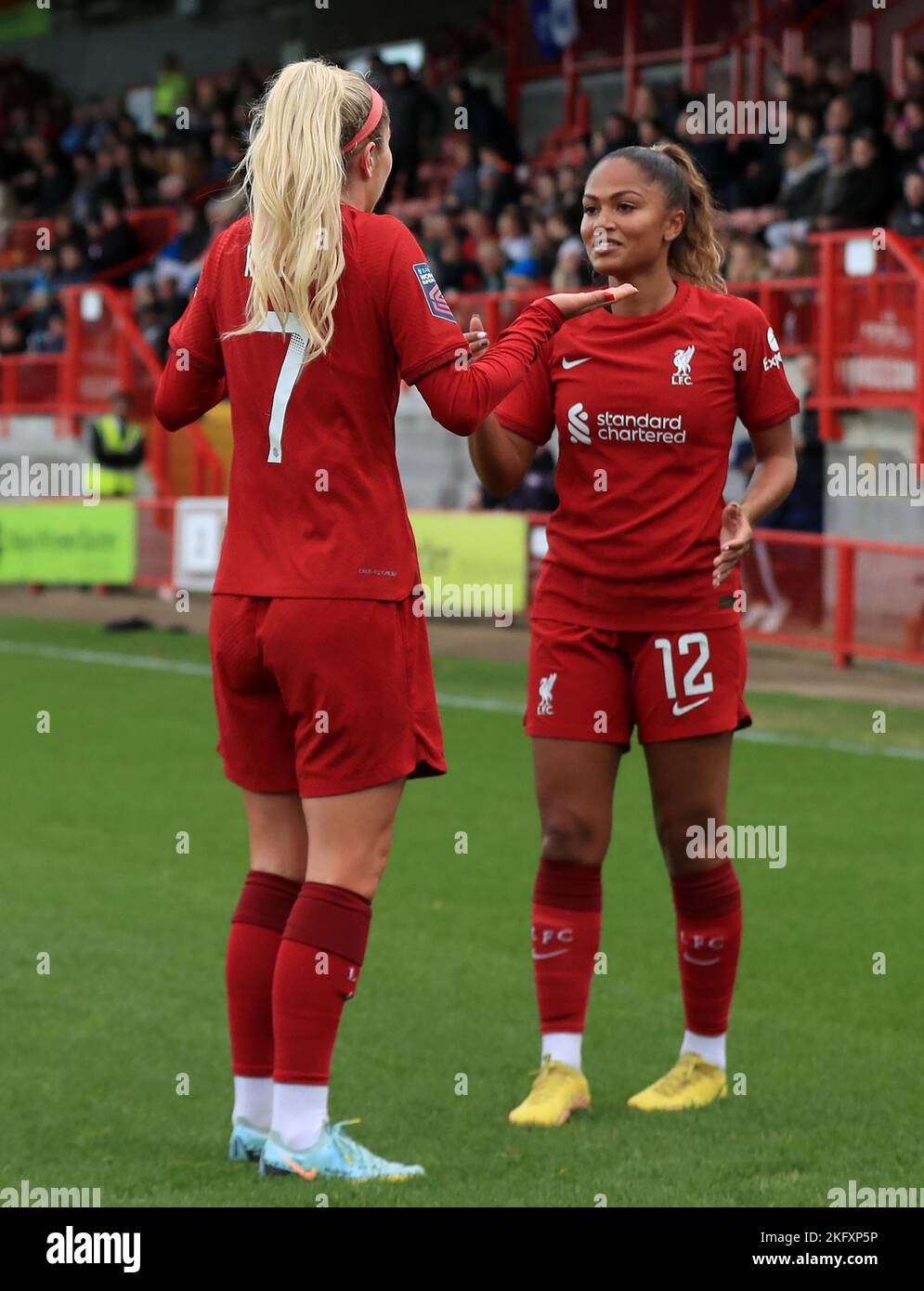 Missy Bo Kearns of Liverpool Women celebrates with Taylor Hinds of ...