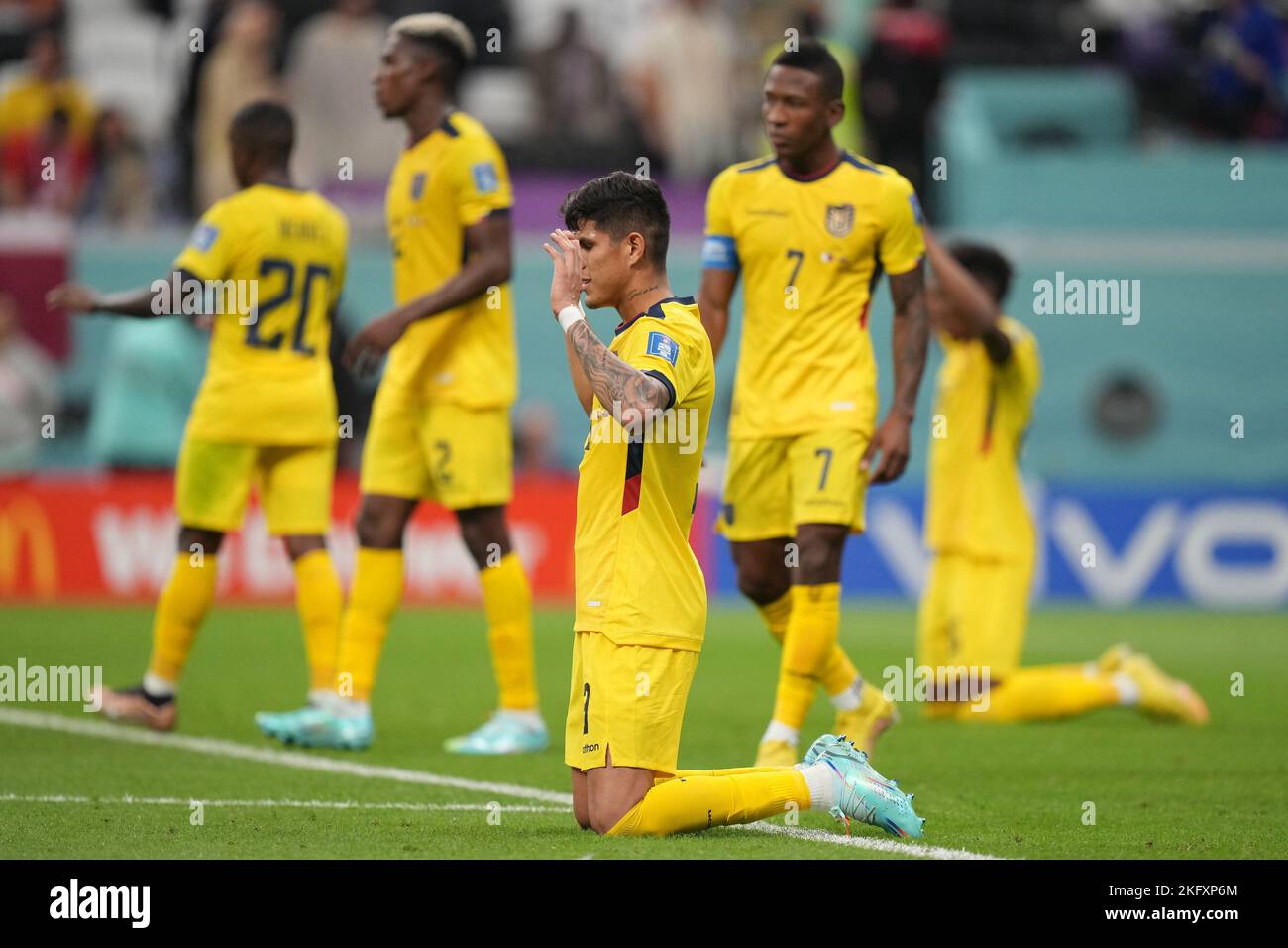 Ecuador players celebrating the victory during the Qatar 2022 World Cup ...