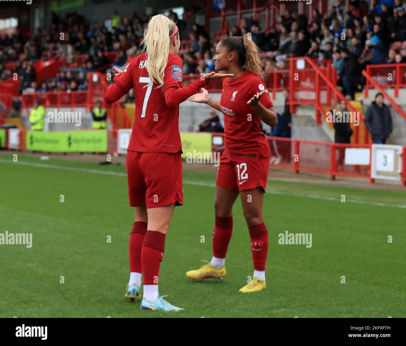 Missy Bo Kearns Of Liverpool Women Celebrates With Taylor Hinds Of