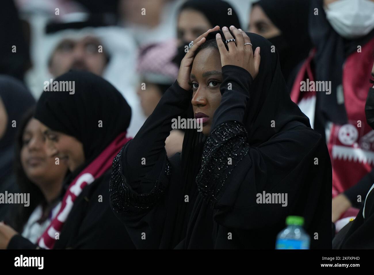 Qatar fans during the Qatar 2022 World Cup match, group A, date 1 ...