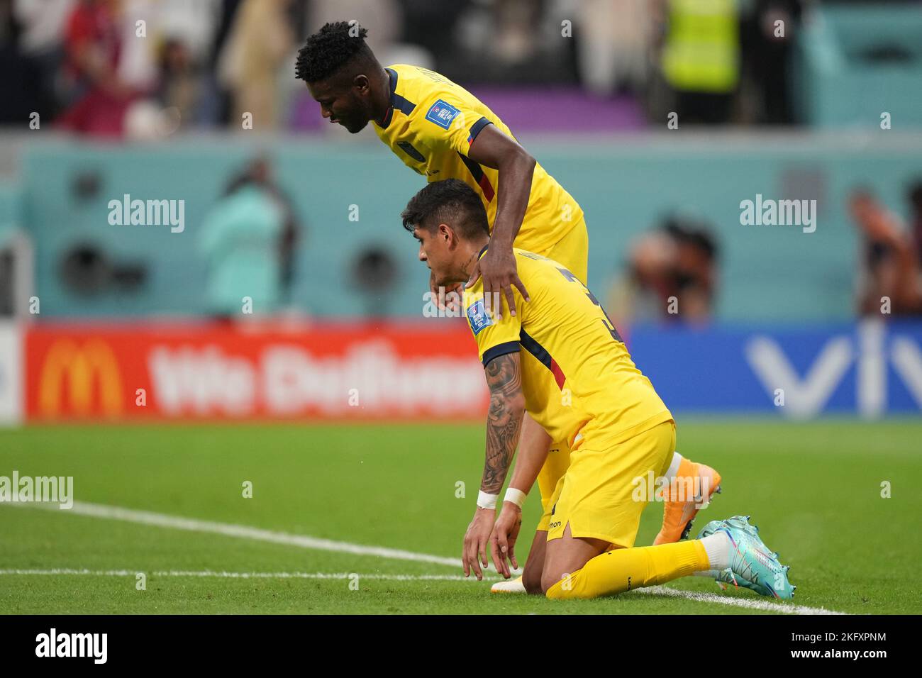 Ecuador players celebrating the victory during the Qatar 2022 World Cup ...