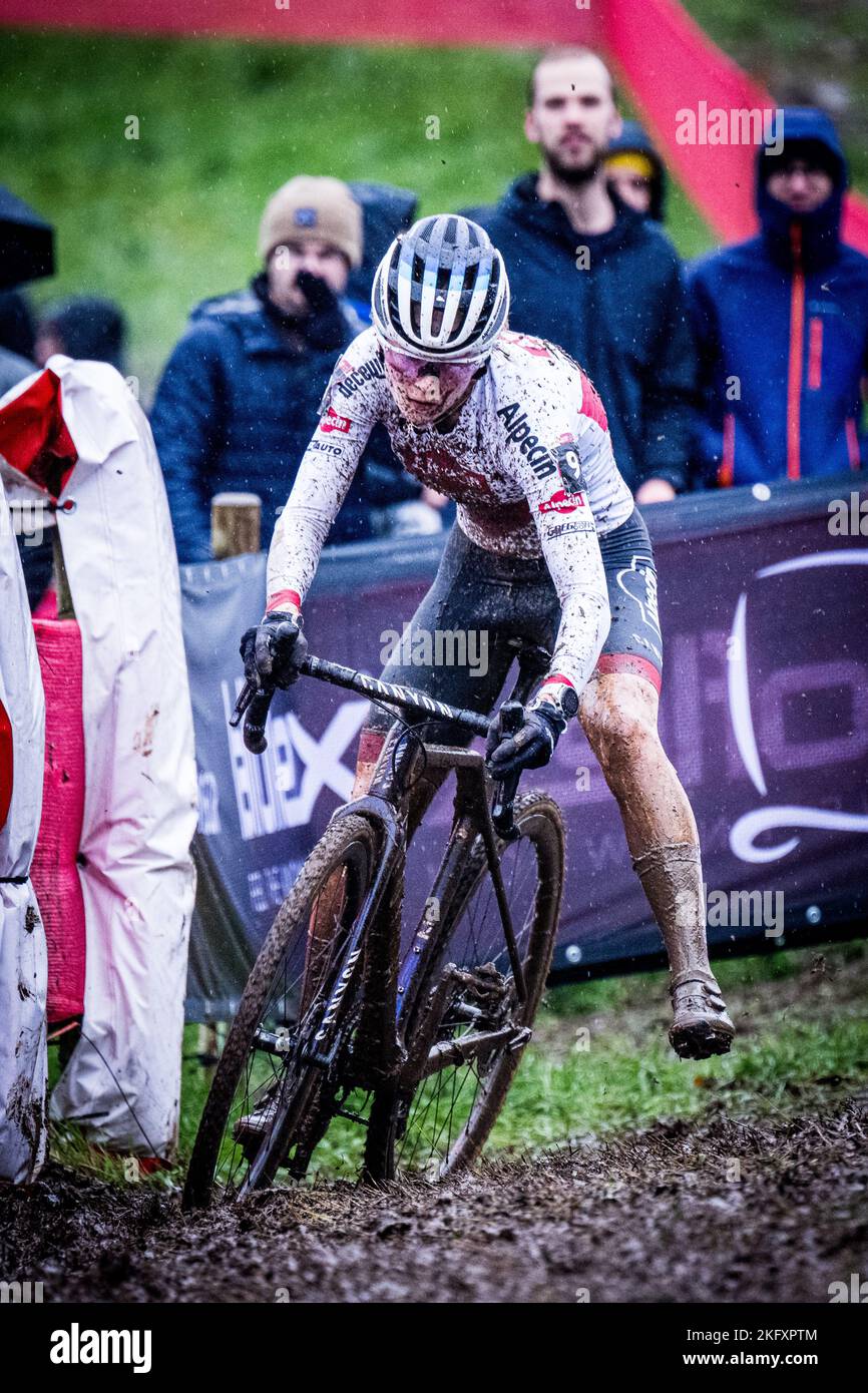 Dutch Puck Pieterse pictured in action during the women's elite race of ...