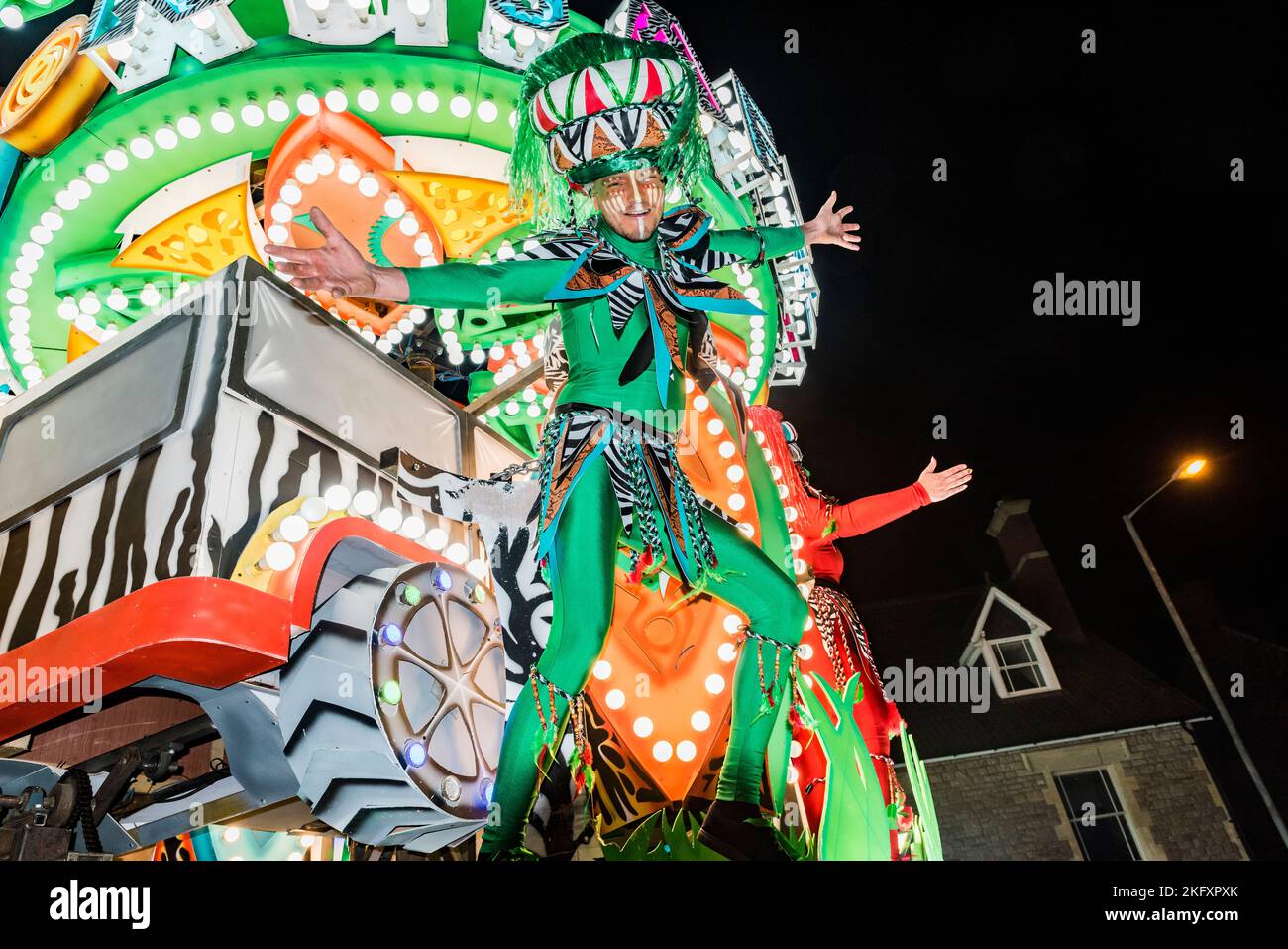A spectacular illuminated float (or 'cart' as they are known locally ...