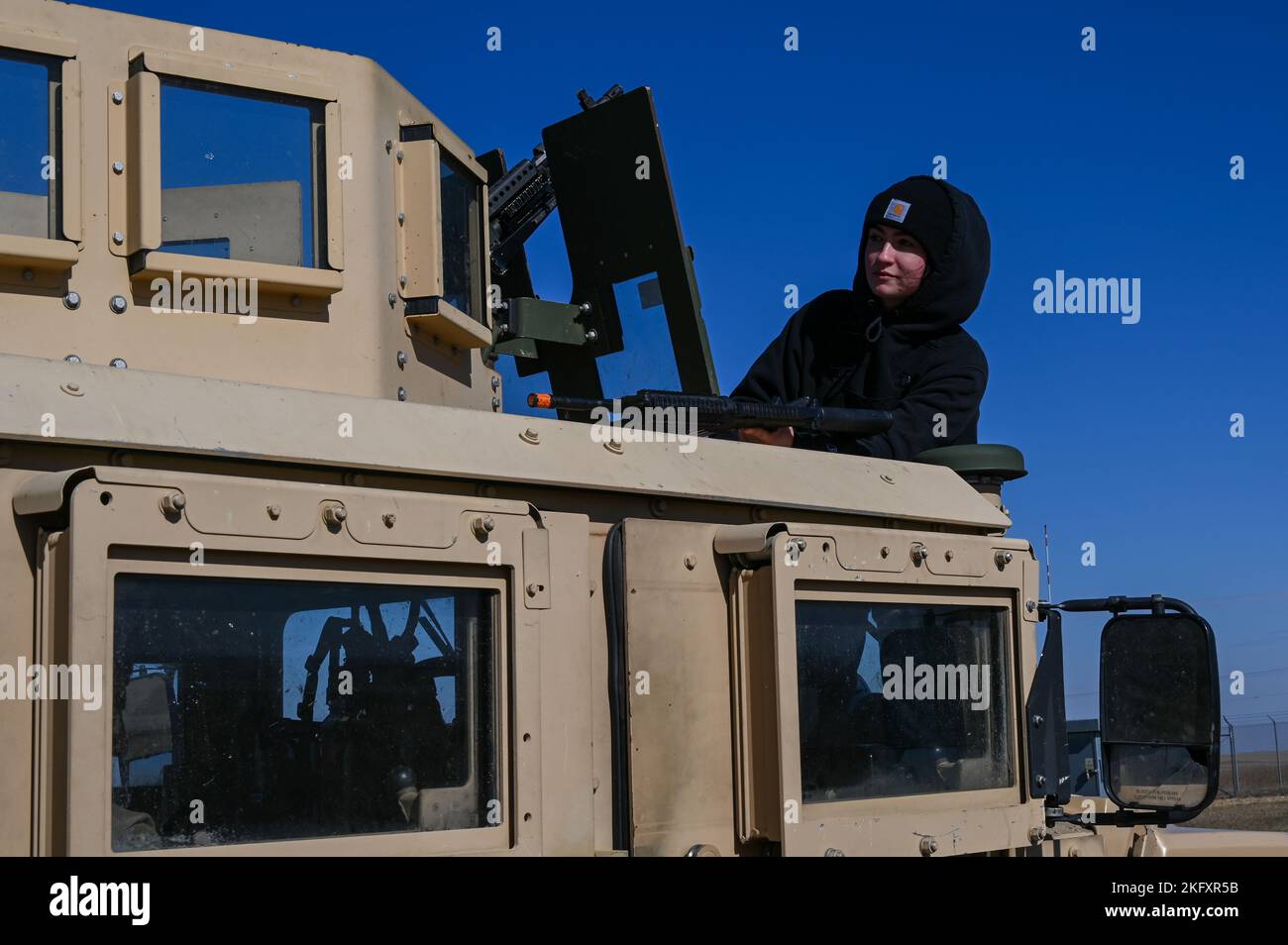 An Airman from the 91st Missile Wing posing as an opposition force ...