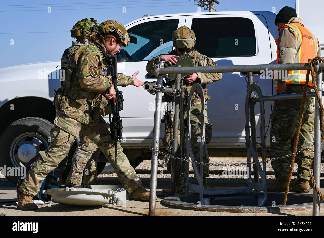 A team of 91st Security Forces Group Defenders prepare to enter a launch facility during Bully ...