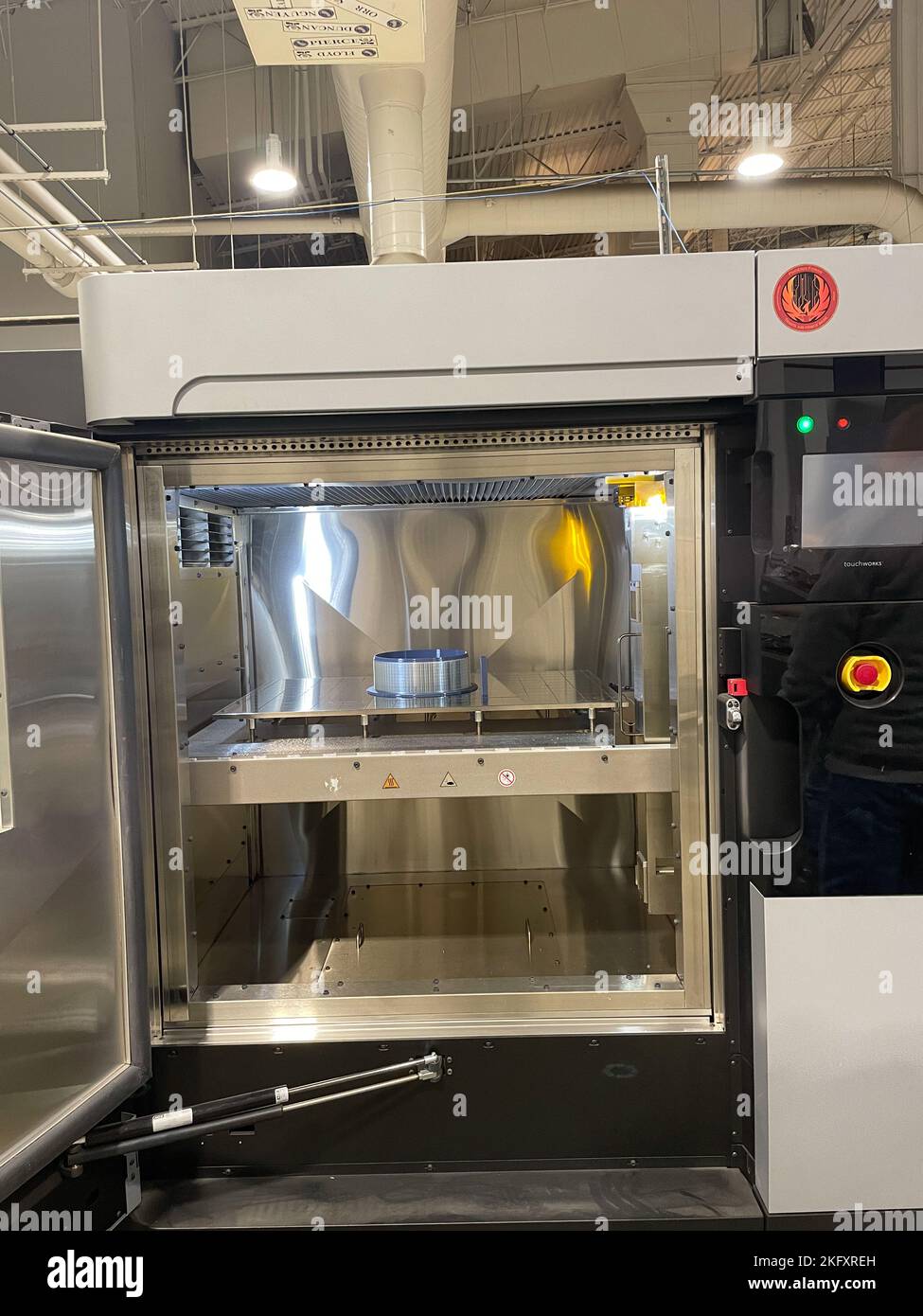 A Stratasys F900 3D printer manufactures a C-5 mixing chamber repair ...