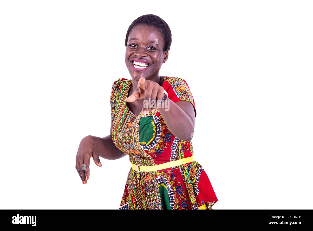 portrait of a beautiful happy young woman wearing traditional loincloth ...