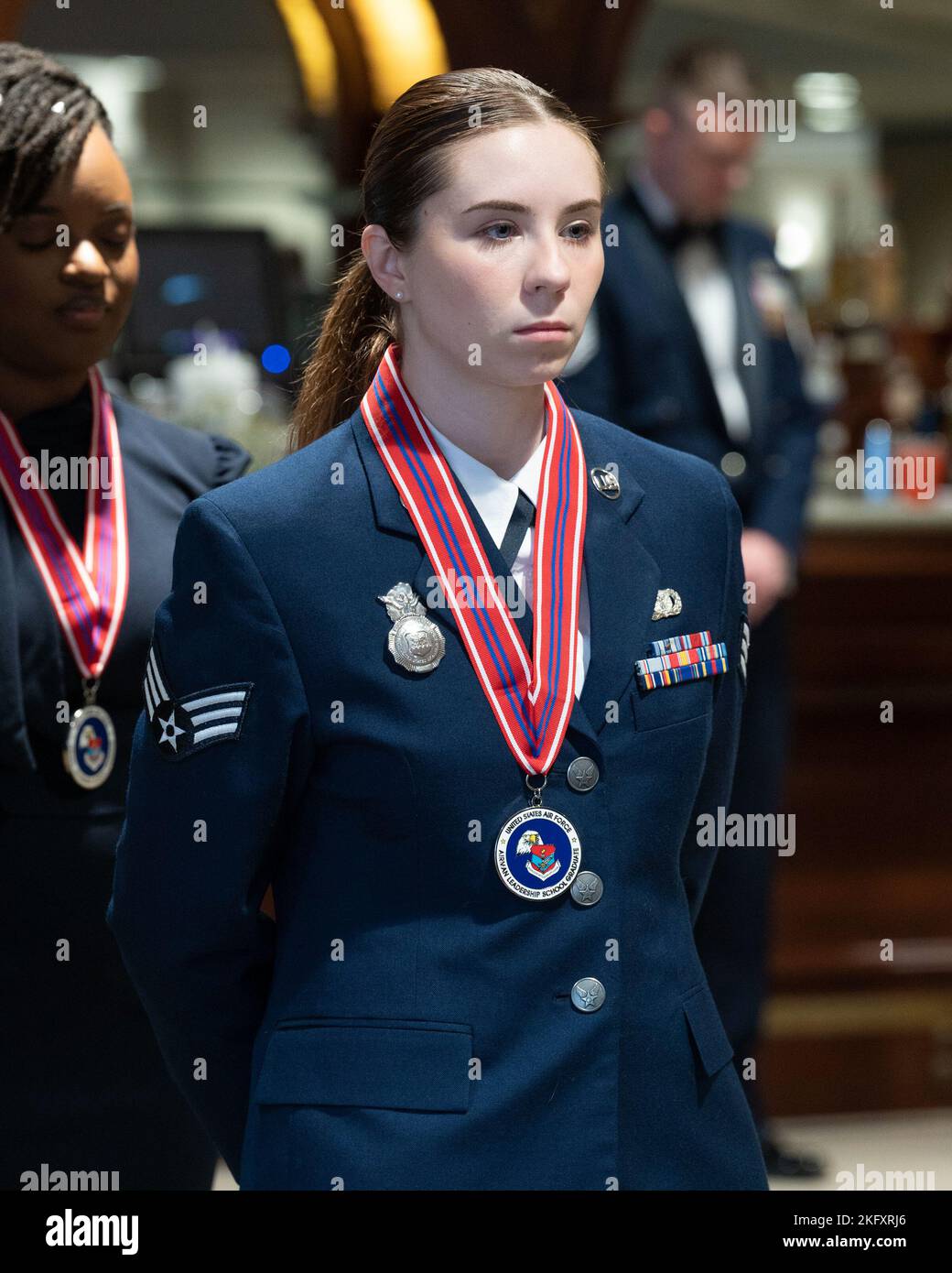U.S. Air Force Senior Airman Shaelyn Bolis prepares to lead Grace A ...