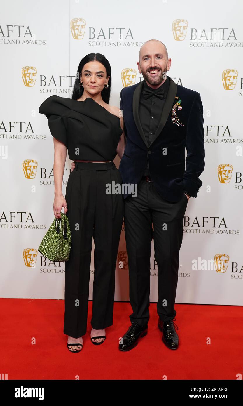 Hayley Squires and David Carlyle arrive at the BAFTA Scotland awards at ...