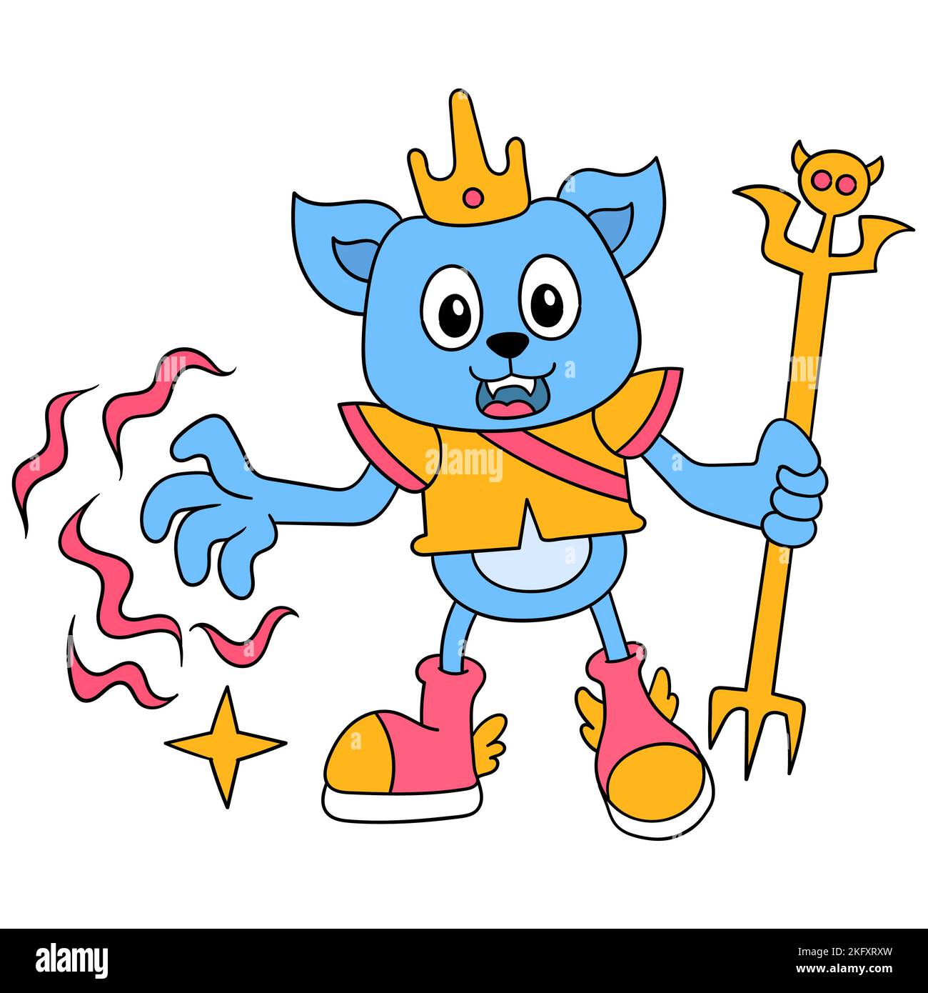 A vector design of a cat king holding the magic wand casts magic Stock Vector Image & Art - Alamy