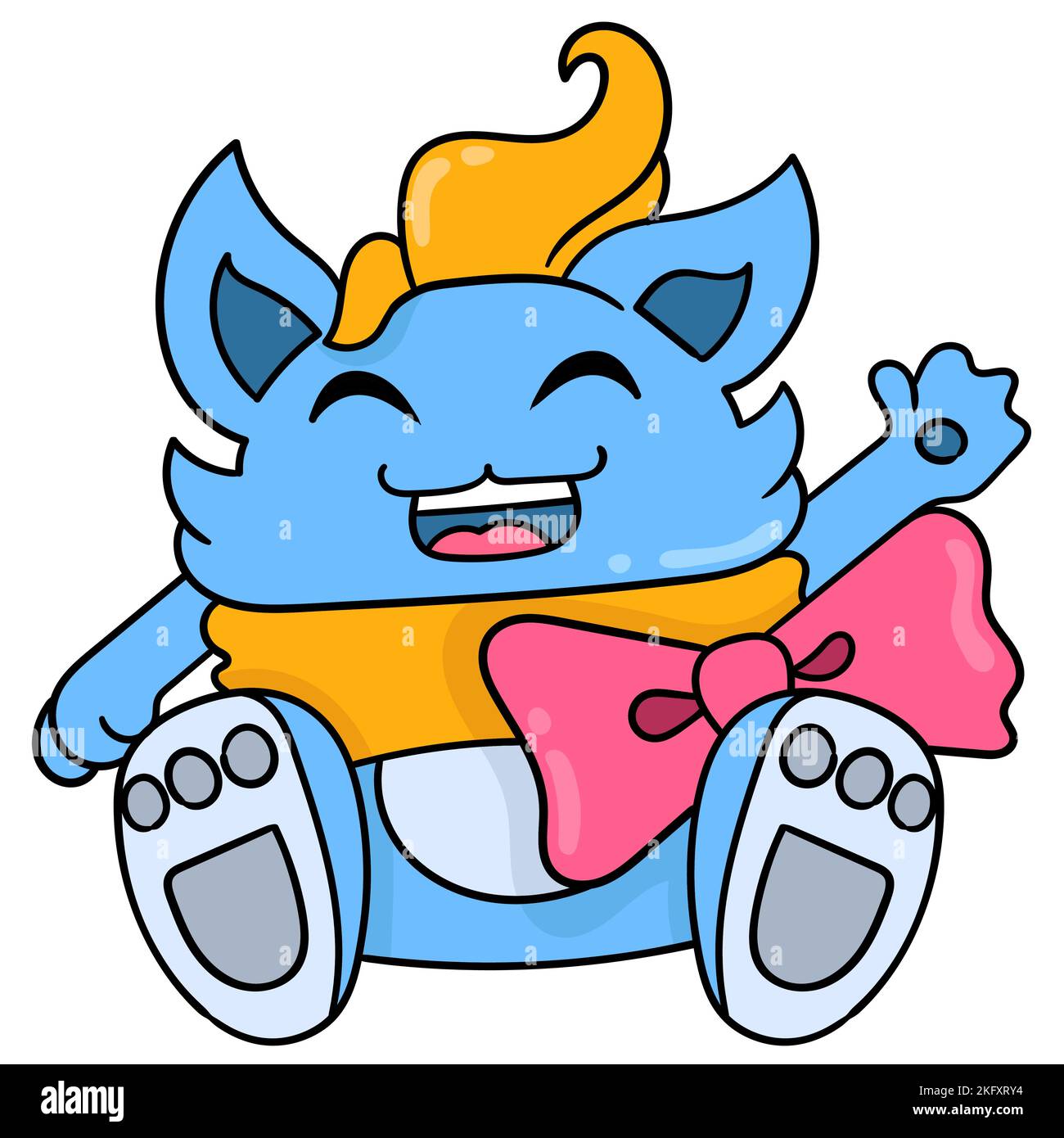 A Vector Design Of A Banded Cat Doll With A Happy Smiling Face Stock Vector Image And Art Alamy