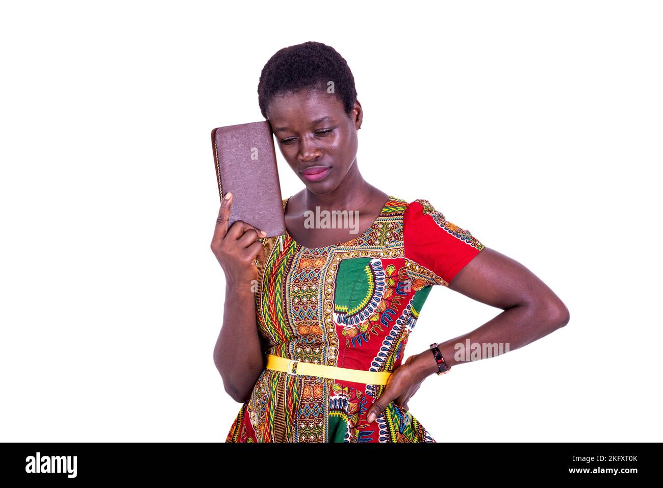 portrait of a beautiful young woman wearing traditional loincloth, with ...