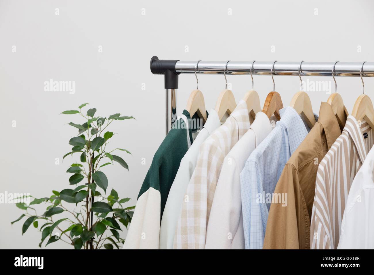 Clothes rack - Capsule eco friendly wardrobe Stock Photo - Alamy