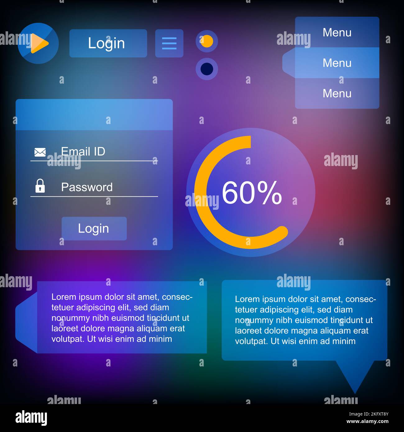 A vector design of a web user interface mobile software app kit Stock Vector Image & Art - Alamy