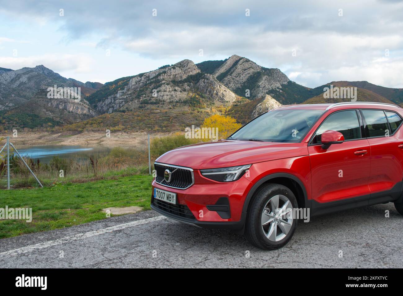 Caldas de Luna, Spain; 11092022: New Volvo XC40 in red color, a car for ...
