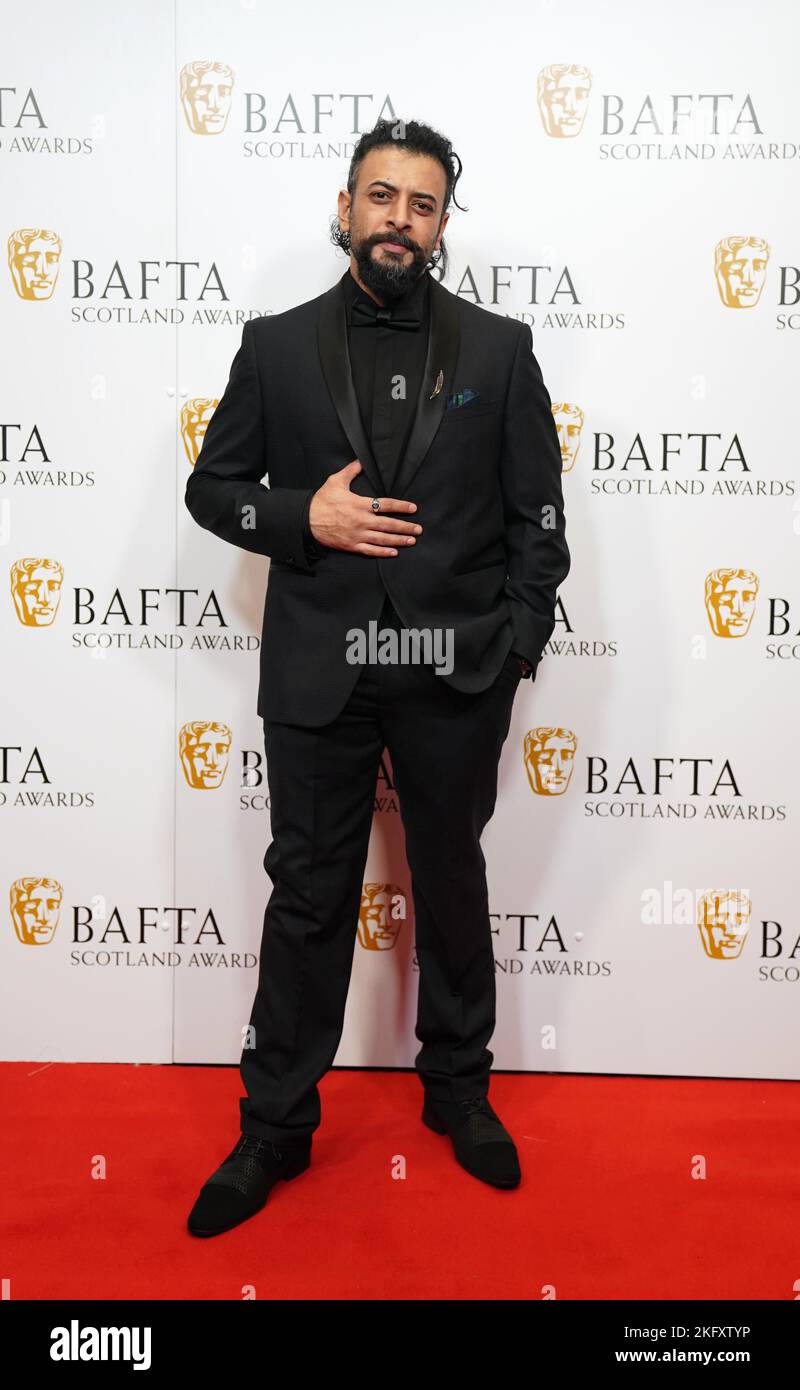 Vikash Bhai arrives at the BAFTA Scotland awards at the DoubleTree By Hilton Glasgow Central ...