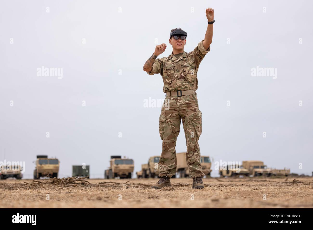 Lance Corporal Corey Smith-Preston of the British Army experiments with ...