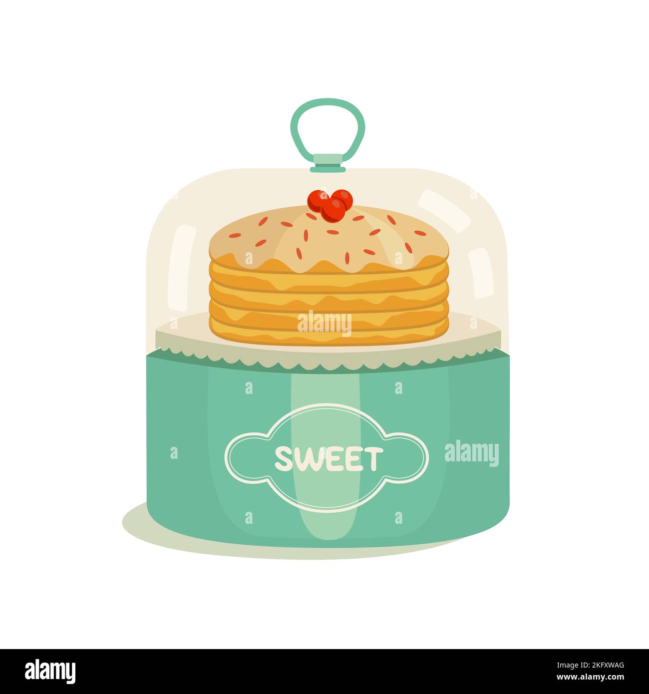 Cake in portable storage container vector icon Stock Vector Image & Art ...