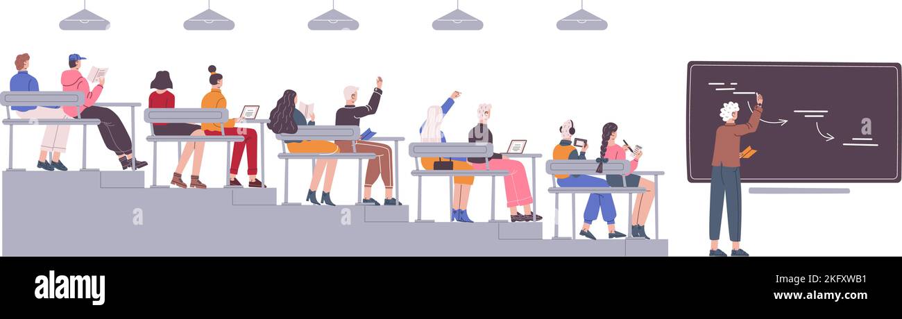 Student lecture in auditorium. Crowd students sitting on university ...