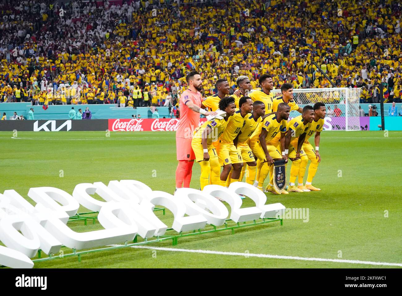 Ecuador team group during the Qatar 2022 World Cup match, group A, date ...
