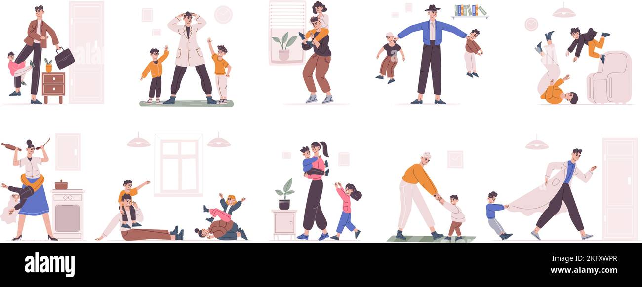 Child hyperactive parent Stock Vector Images - Alamy