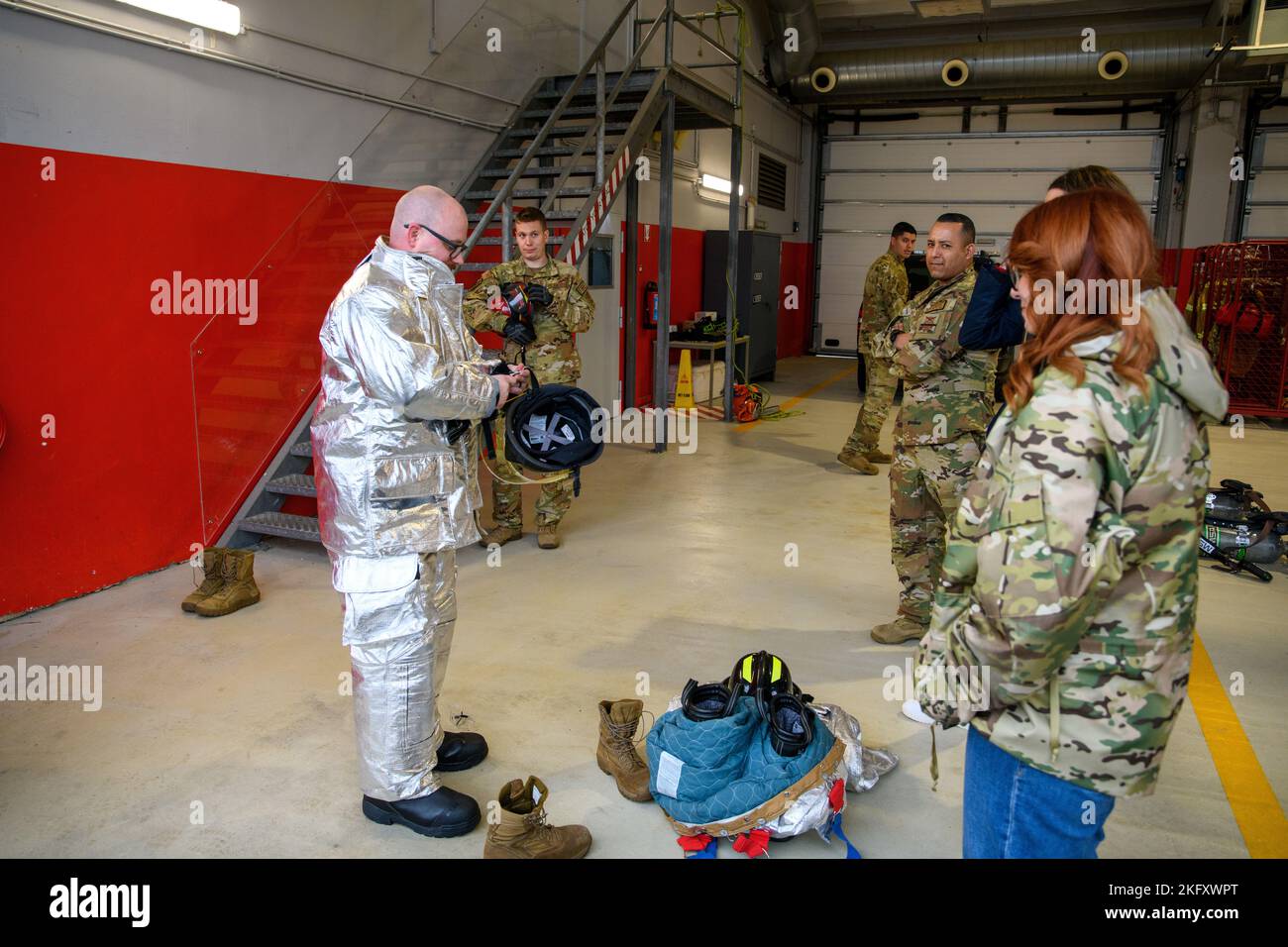 U.S. Air Force Staff Sgt. Britt Beshear, a firefighter assigned to the ...