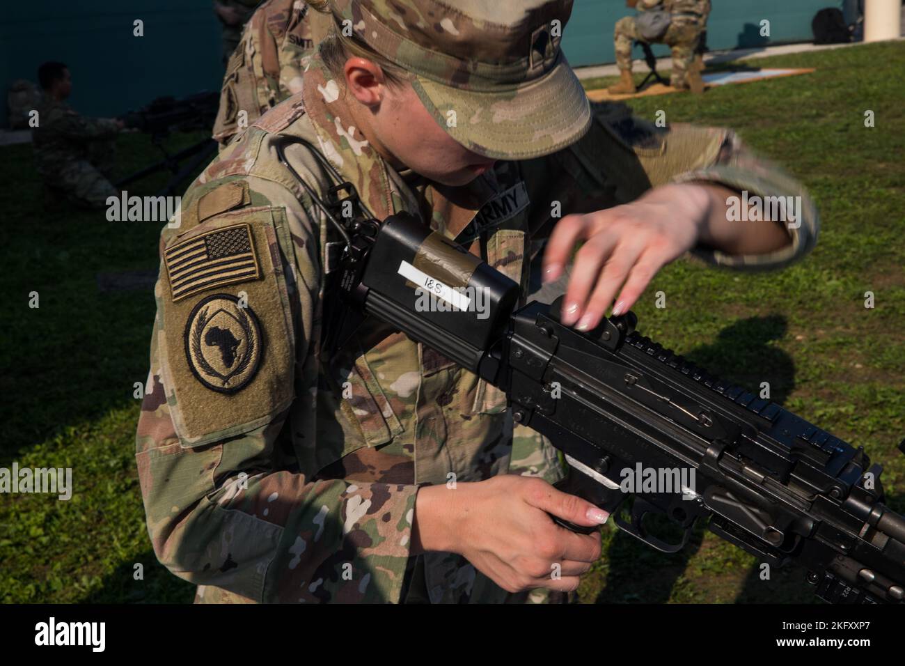 U.S. Army Spc. Hannah Denning, assigned to Headquarters Support Company ...