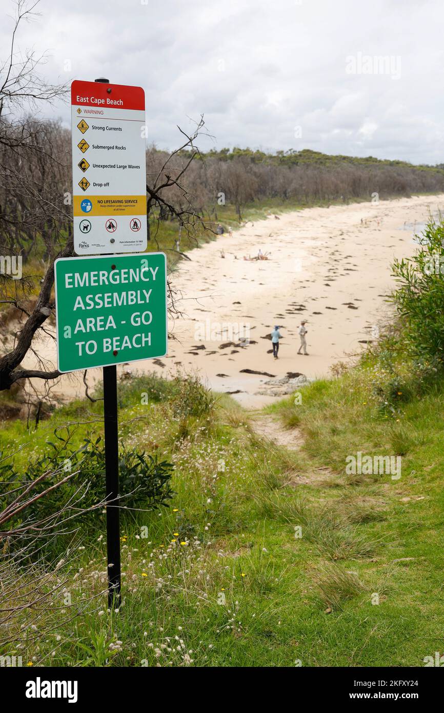 Emergency Assembly Area sign,Cape Conran Coastal Park, Victoria ...