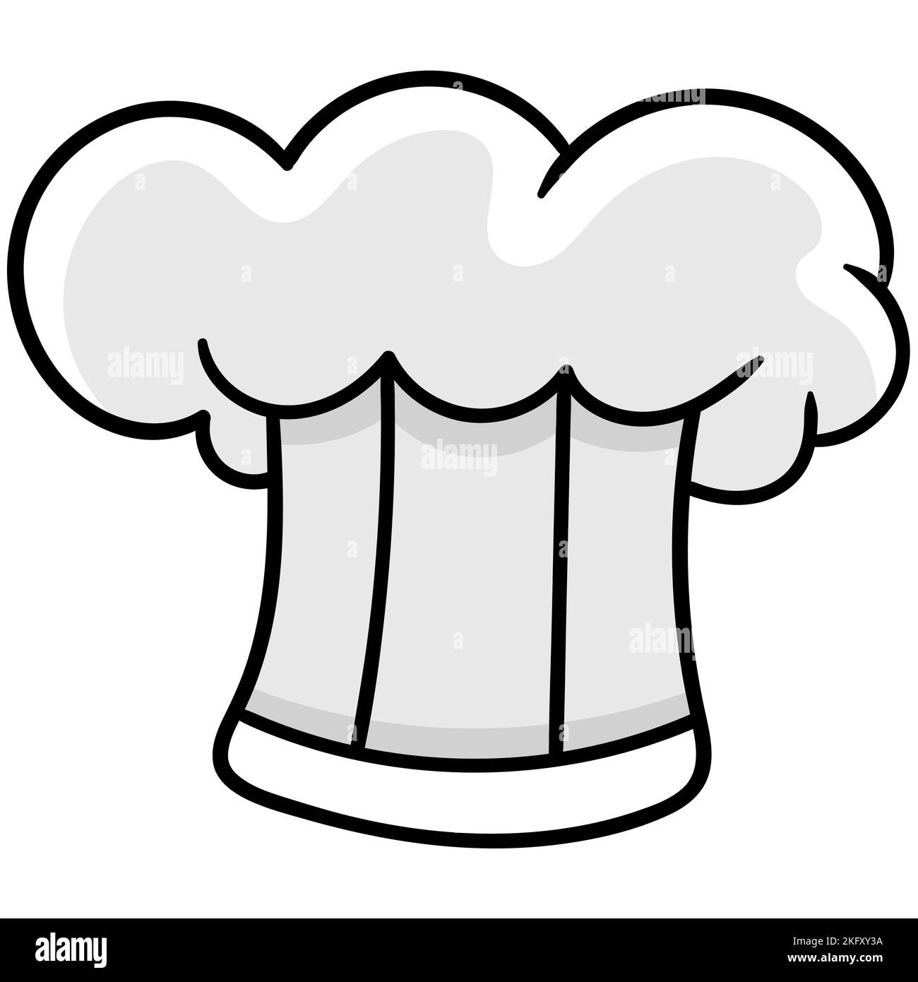 A vector illustration of a chef cartoon hat with a curly top on a white ...