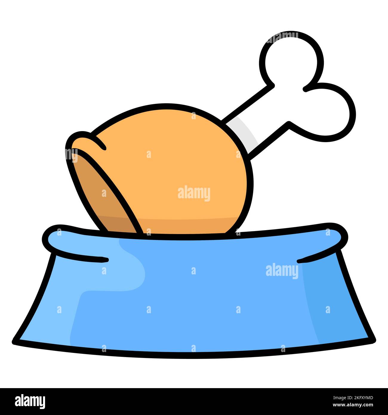 A vector illustration of a fried chicken drumstick in the blue pet food ...