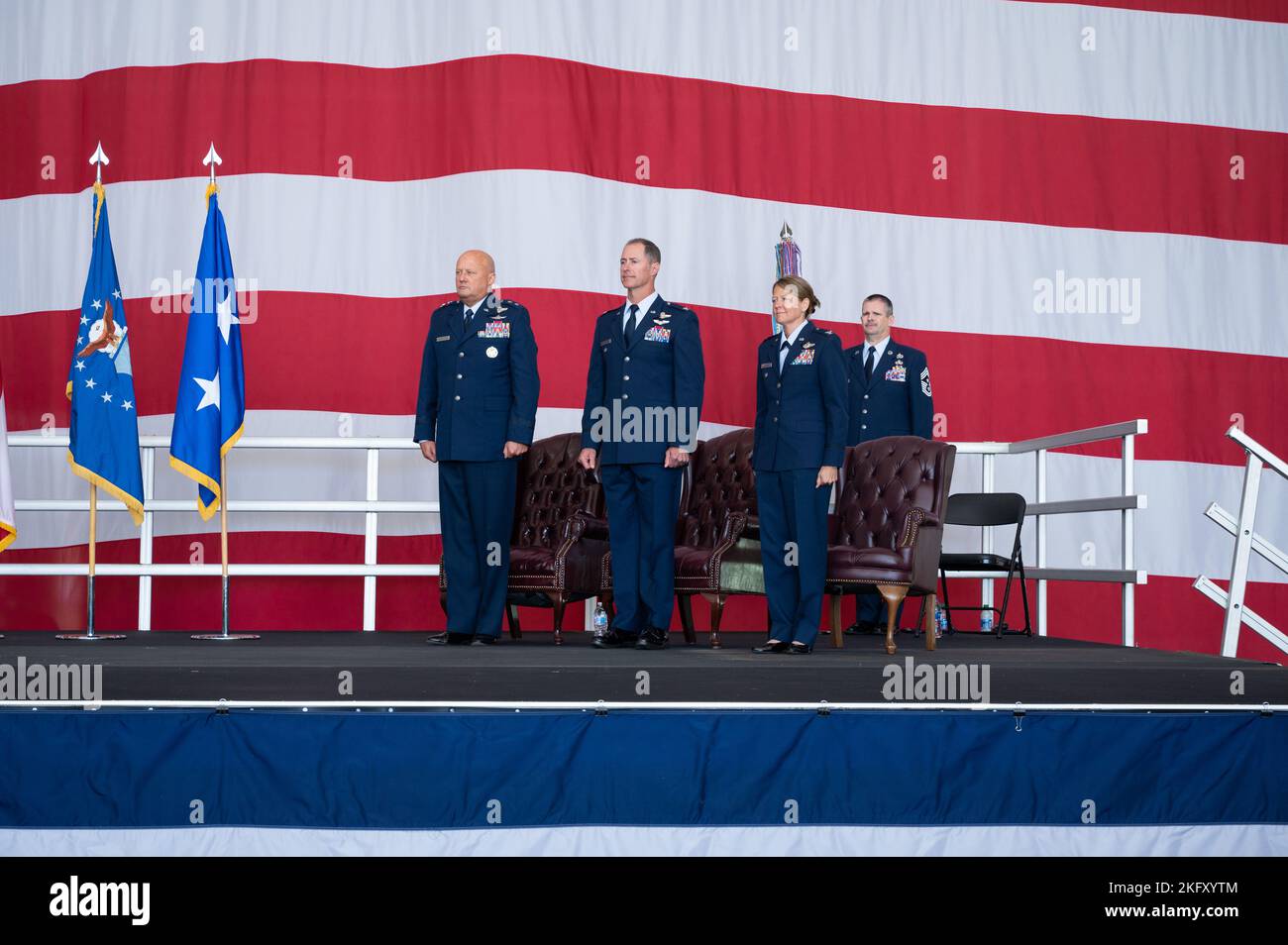 U.S. Air Force Maj. Gen. Thomas Grabowski, left, assistant adjutant ...