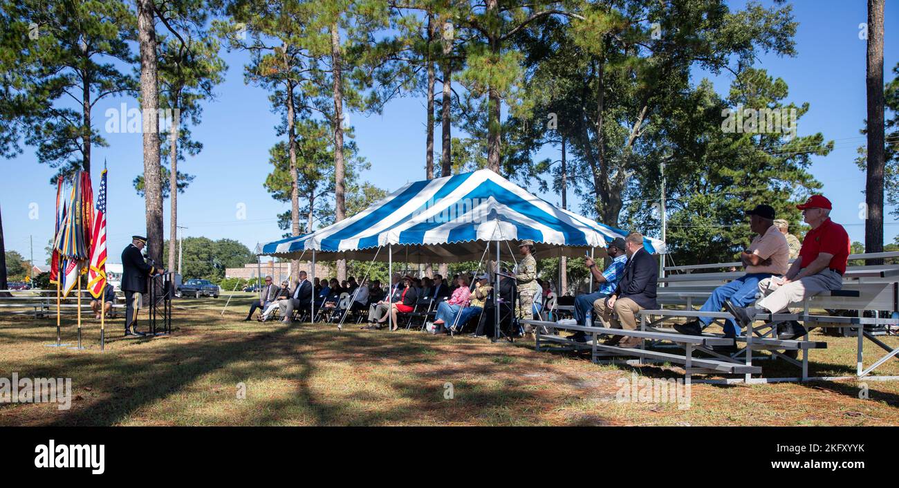 Soldiers, Veterans, and community members gather together during the ...