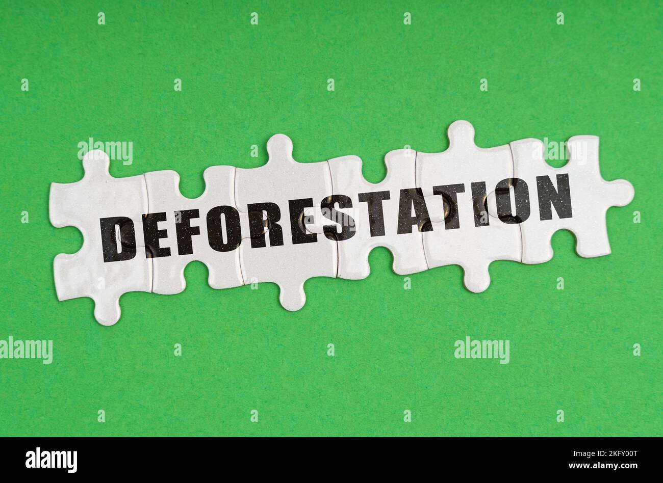 Environmental concept. On a green background, there are puzzles on ...