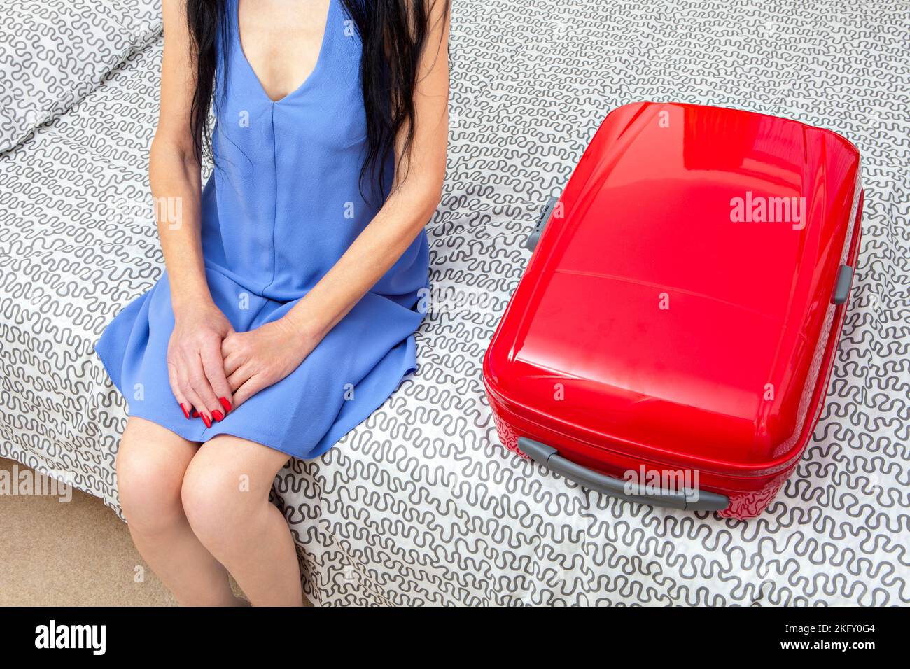 Woman beside bed hi-res stock photography and images - Alamy