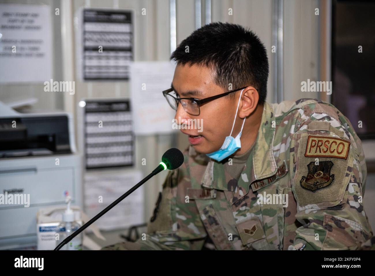 U.S. Air Force Senior Airman Chuan Jiang, a Reception Control Center ...
