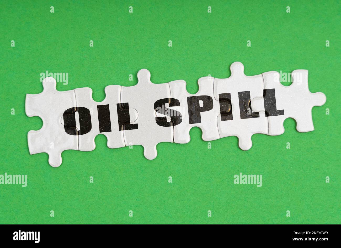 Environmental concept. On a green background, there are puzzles on ...