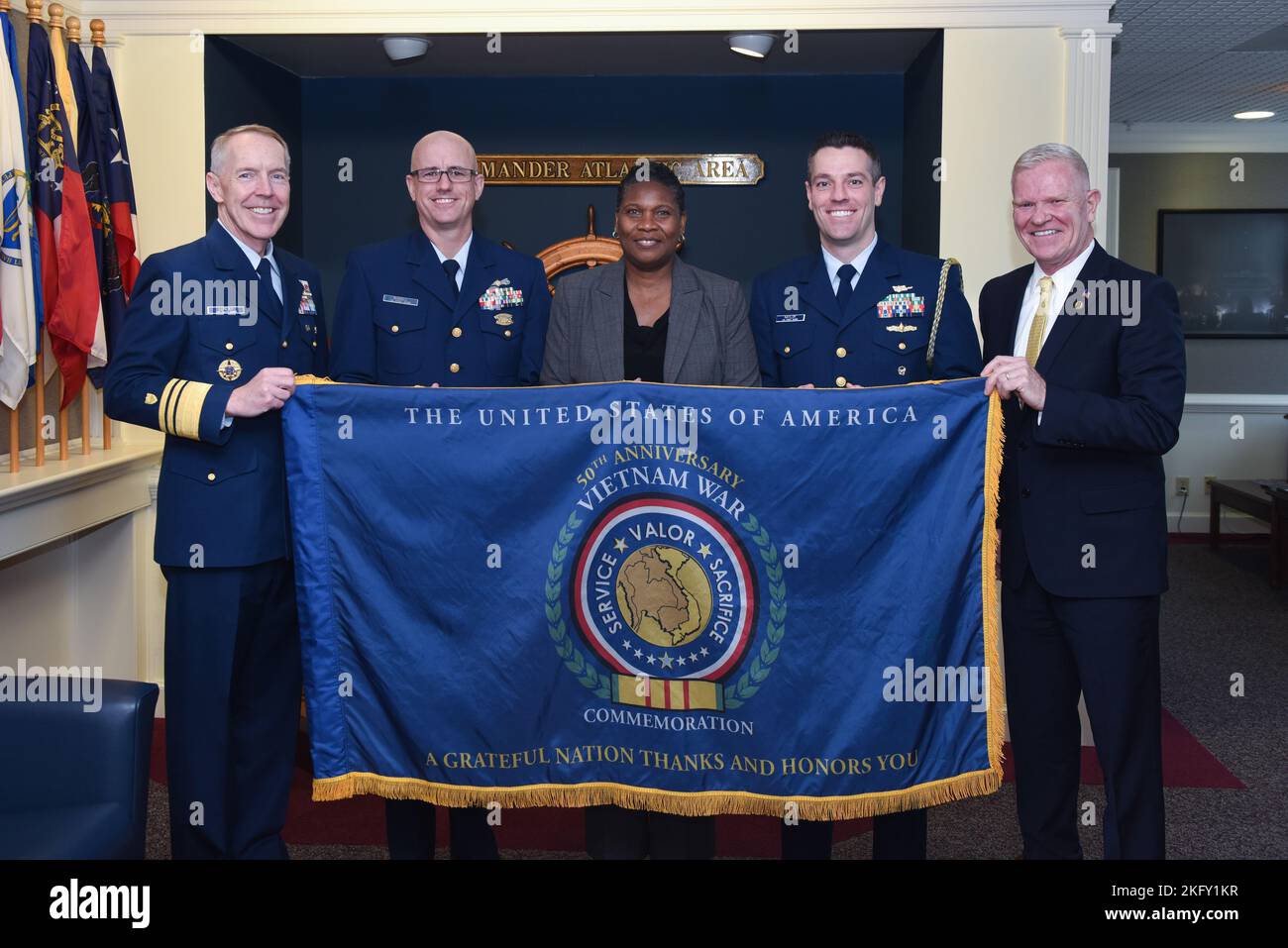 Vice Adm. Kevin Lunday, U.S. Coast Guard Atlantic Area commander, and ...