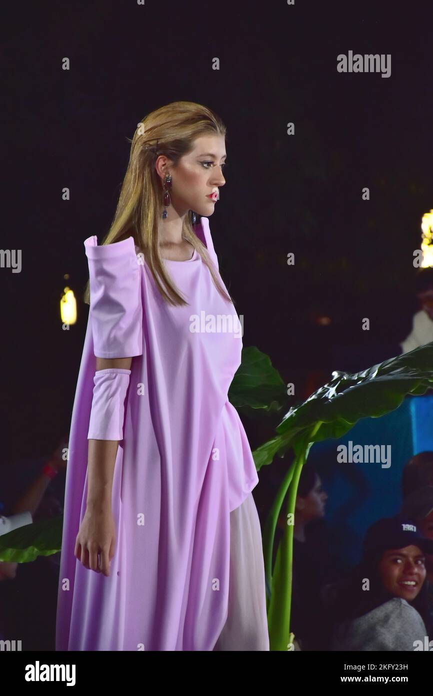 Leon, Mexico. 19 NOV 2022: Model walks the runway at BJXMODA VESTIVO ...