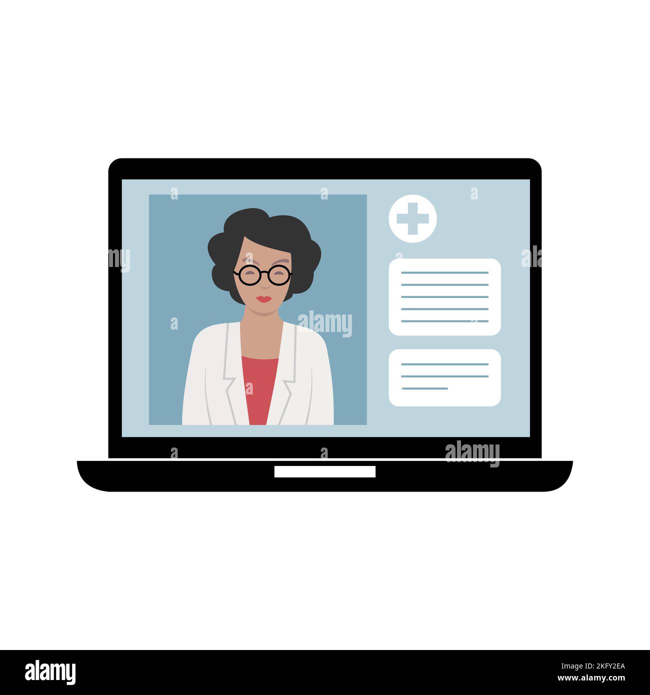 Online doctor's appointment. Laptop video call with medical ...