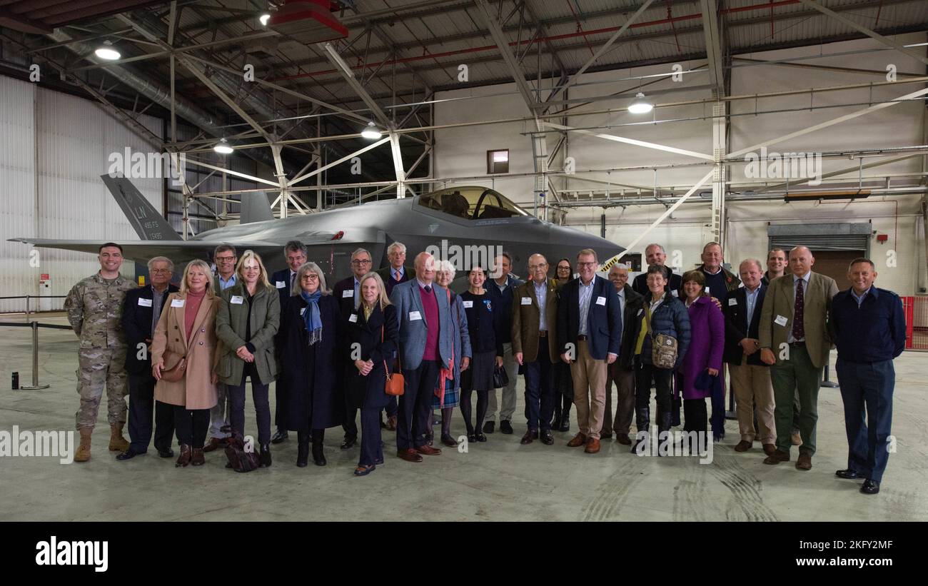 U.S. Air Force Liberty Wing Airmen and distinguished visitors gather ...