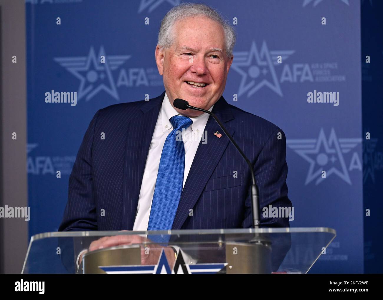 Secretary of the Air Force Frank Kendall speaks during a Hispanic ...