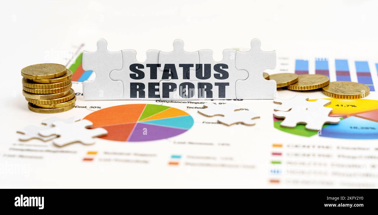 Business and Economics. There are coins and puzzles on financial charts ...