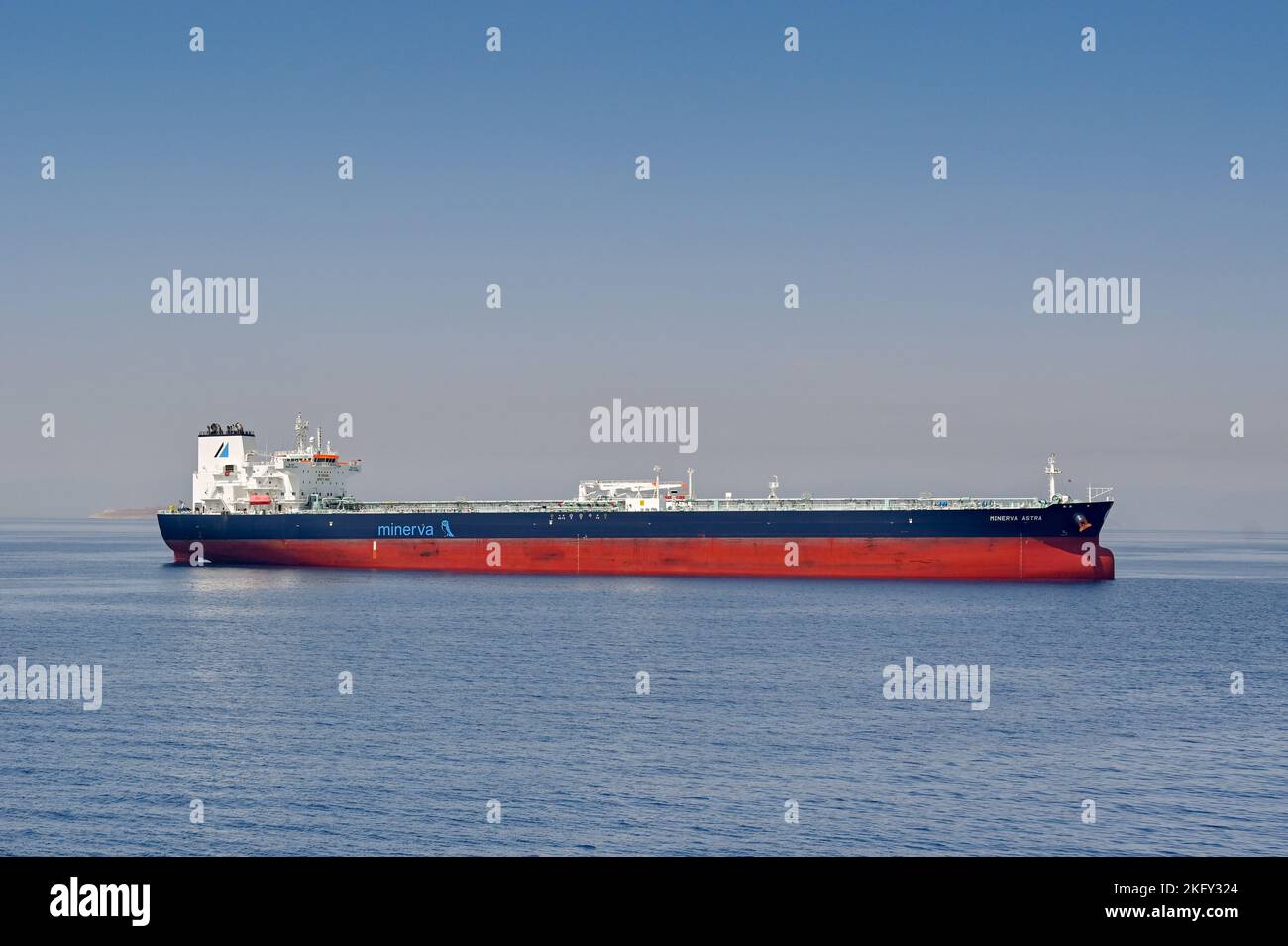 Piraeus, Athens, Greece - June 2022: Large oil tanker Minerva Astra at ...