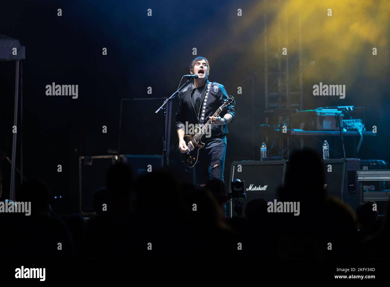 Bryan Scott, lead vocalist of the band Sick Puppies, sings during a ...