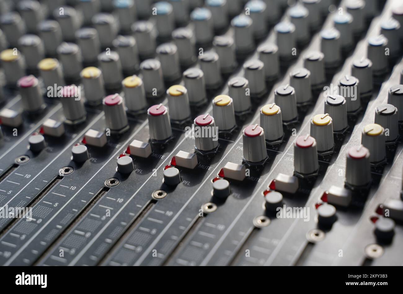 Musical equipment. Music console controls on a white background Stock ...